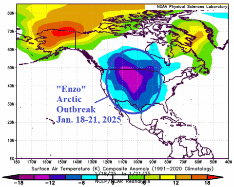 Evolution of the January 2025 Arctic Uutbreak and Winter Storm “Enzo ...