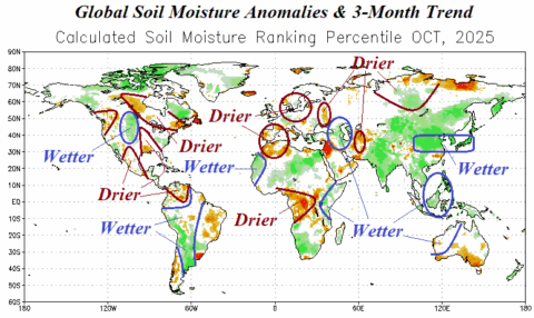 November 2025 Global Soil Moisture Outlook: Southern U.S. drought to ...