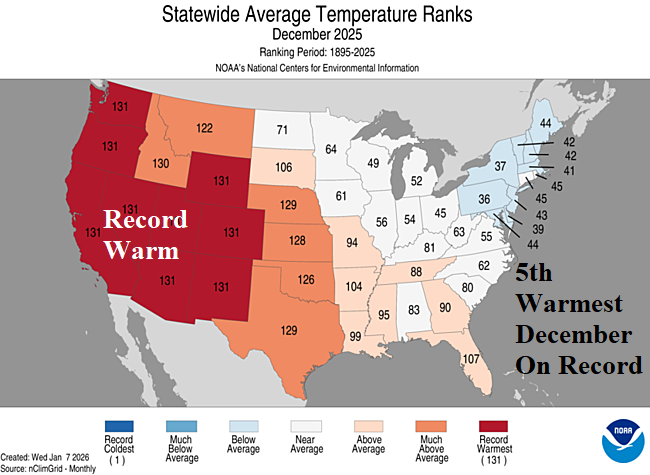 5th Warmest December on Record in U.S. - Climate Impact Company